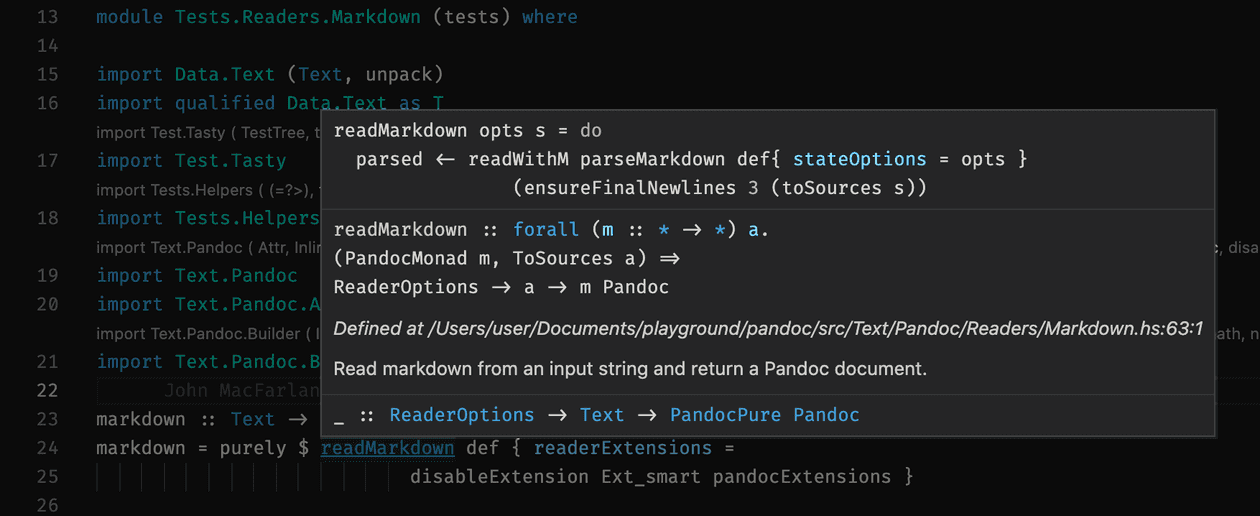 Viewing Pandoc source code on VS code | cccv blog